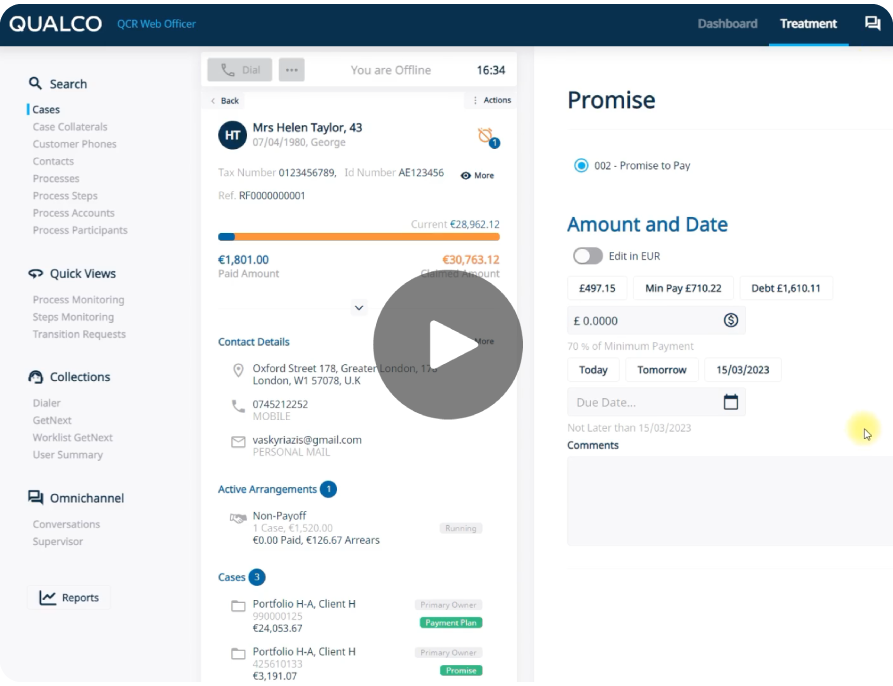 DEMO VIDEO QCR: HANDLING PROMISES TO PAY IN DEBT COLLECTIONS